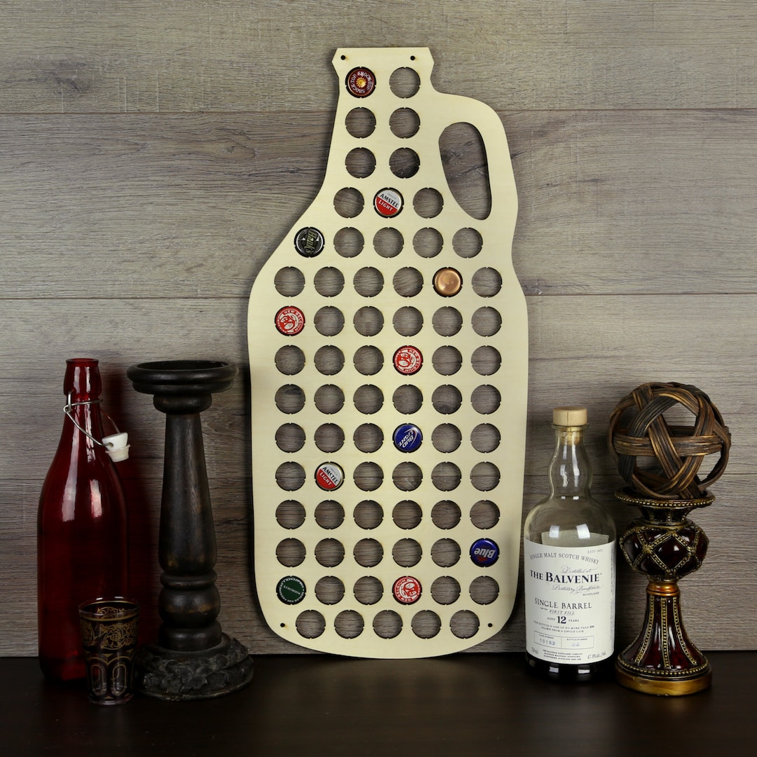 Beer Cap Map Beer Growler Beer Bottle Cap Holder, Wood Beer Cap Display ...