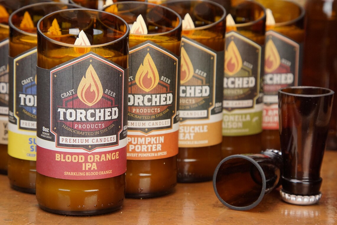 Beer Candle Handmade Beer Bottle Candle, Soy 8oz Beer Candle, Man ...