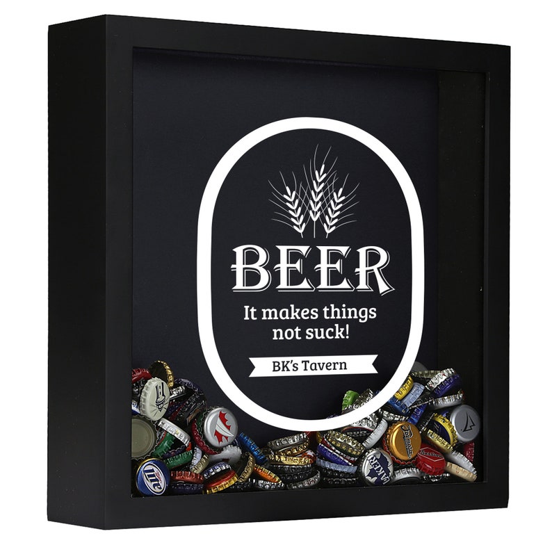 Personalized Beer Cap Shadow Box, Beer Makes Things Not Suck Beer Cap ...