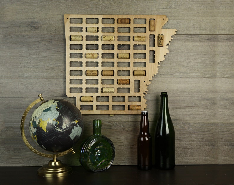 Arkansas Wine Cork Map Wine Cork Display Wine Cork | Etsy