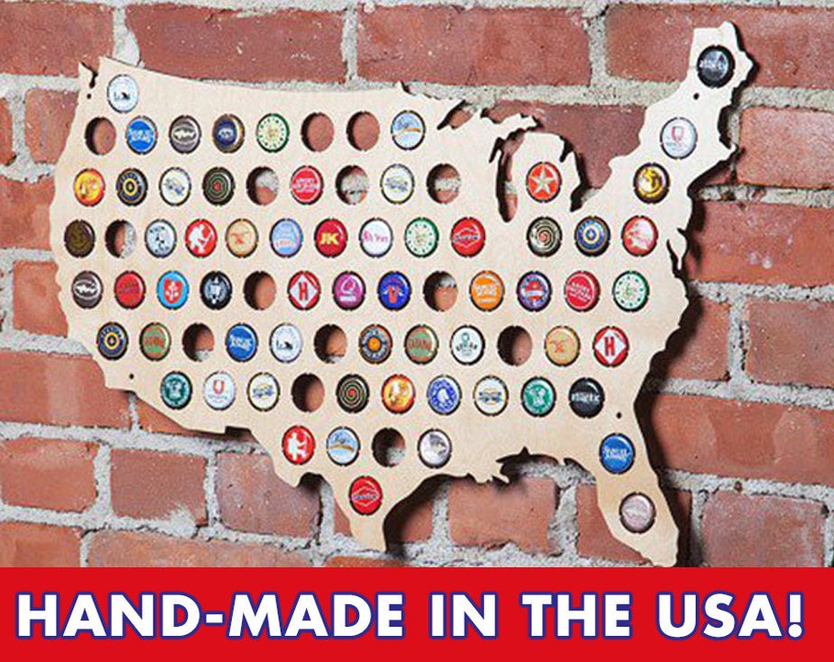 The Original Beer Cap Map of USA Display Beer Caps Craft Beer - Etsy.de