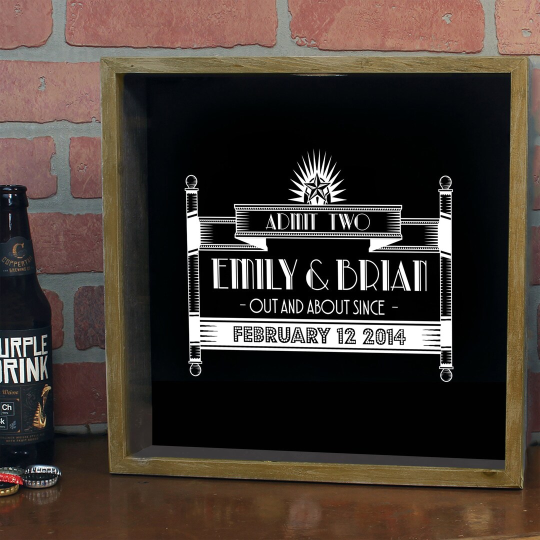 Personalized Ticket Shadow Box, Personalized Ticket Collection Box ...