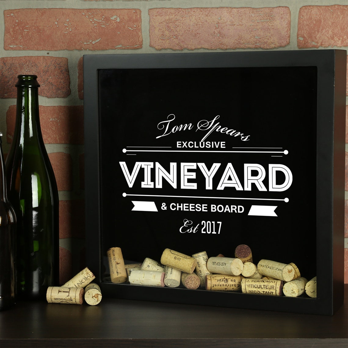 Personalized Wine Cork Shadow Box Wine Cork Box Wine Cork | Etsy