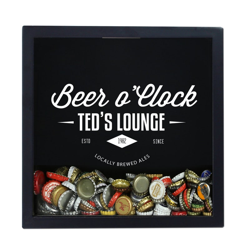 Personalized Beer Cap Shadow Box, Beer O'clock Beer Cap Shadow Box ...