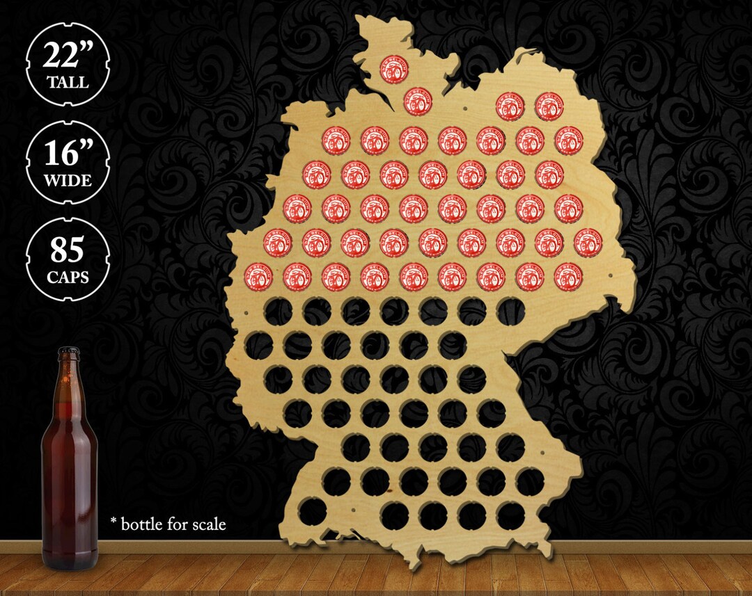 Germany Beer Cap Collector Map, Craft Beer Cap Display Art, Craft Beer ...