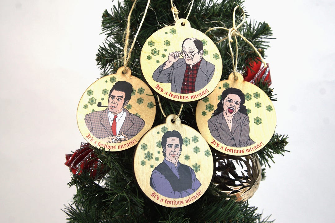 Seinfeld Christmas Ornaments Set of 4, Seinfeld Inspired Festivus ...