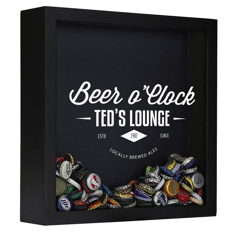Personalized Beer Cap Shadow Box, Beer O'clock Beer Cap Shadow Box ...