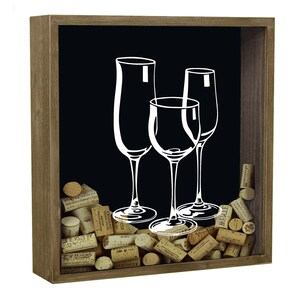 Wine Cork Shadow Box, Wine Cork Box, Wine Cork Storage, Wine Glasses ...