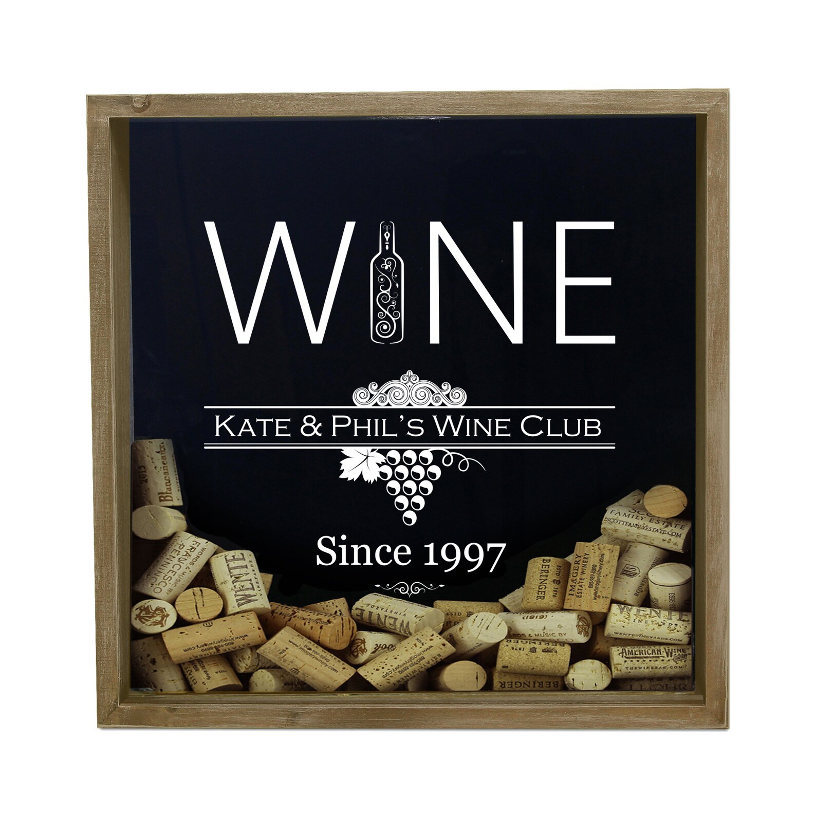 Personalized Wine Cork Shadow Box Wine Cork Box Wine Cork | Etsy