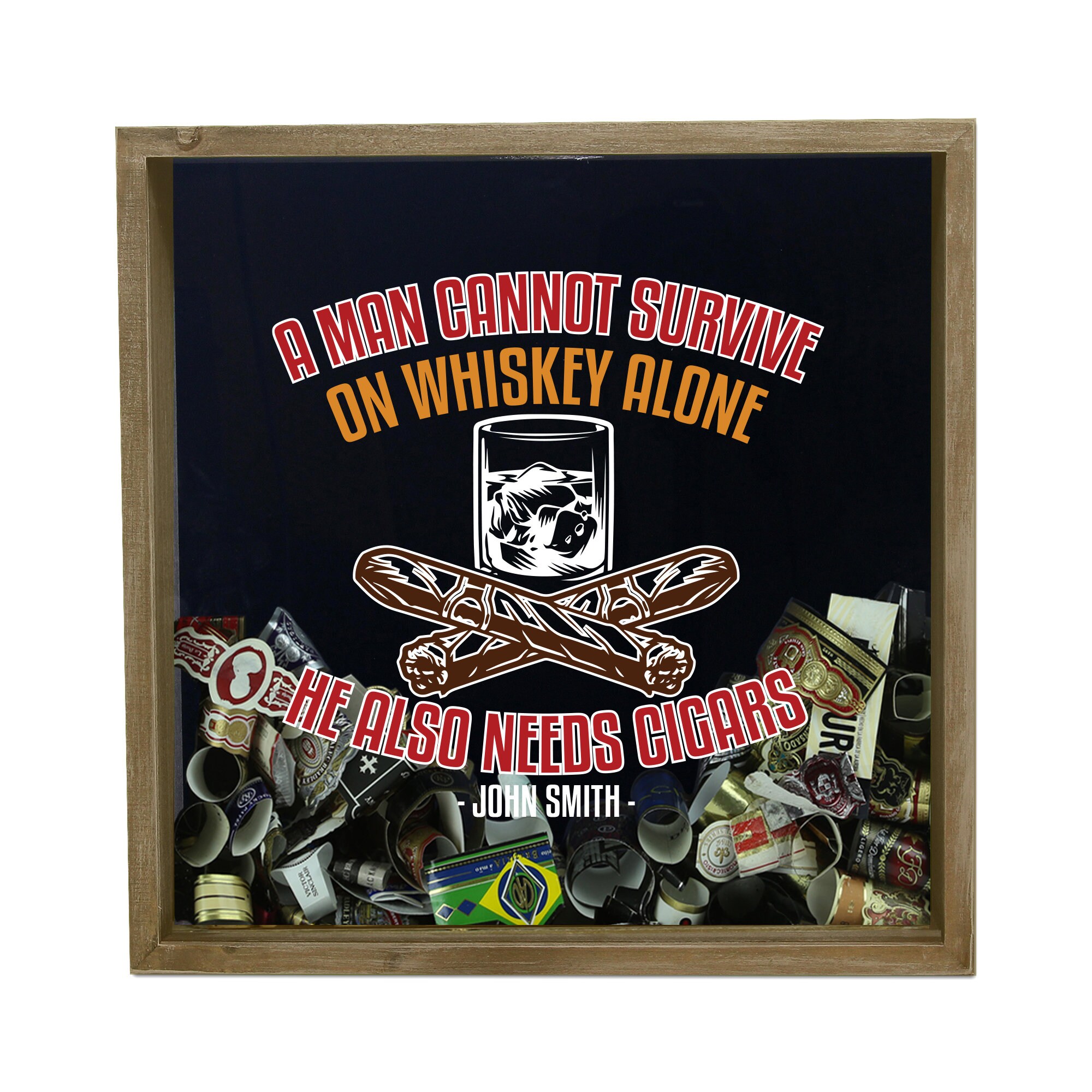 Cigar Band Custom Shadow Box Personalized Cigar Bands A Man | Etsy