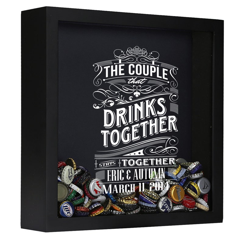 Personalized Beer Cap Shadow Box, the Couple That Drinks Together Stays ...