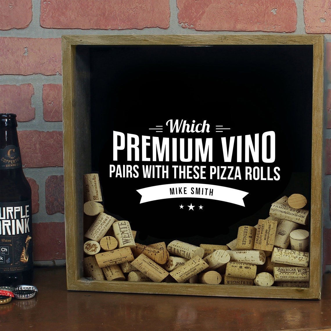 Personalized Wine Cork Shadow Box Wine Cork Box Wine Cork | Etsy