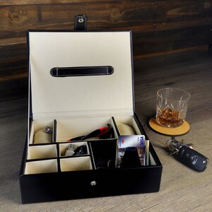 Groomsman Valet Tray, Leather Men's Valet, Valet Stand, Valet Box ...