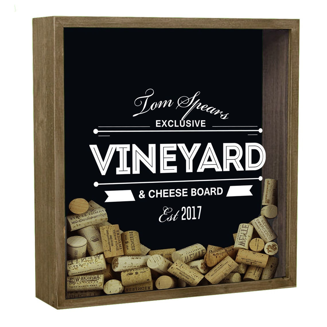 Personalized Wine Cork Shadow Box Wine Cork Box Wine Cork | Etsy
