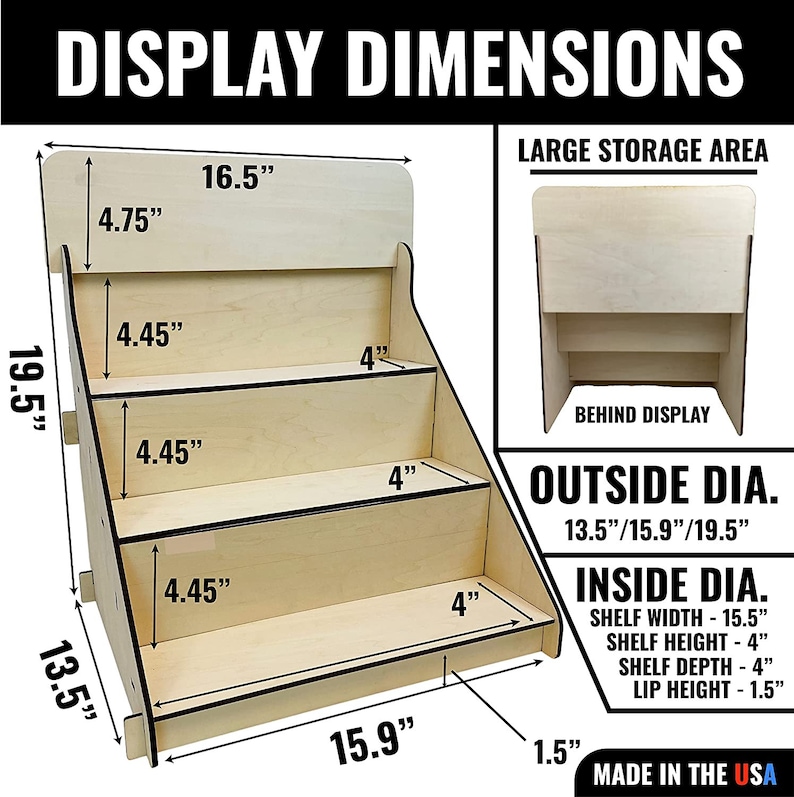 Wooden Portable Retail Table Display Stand Countertop 3 Step - Etsy