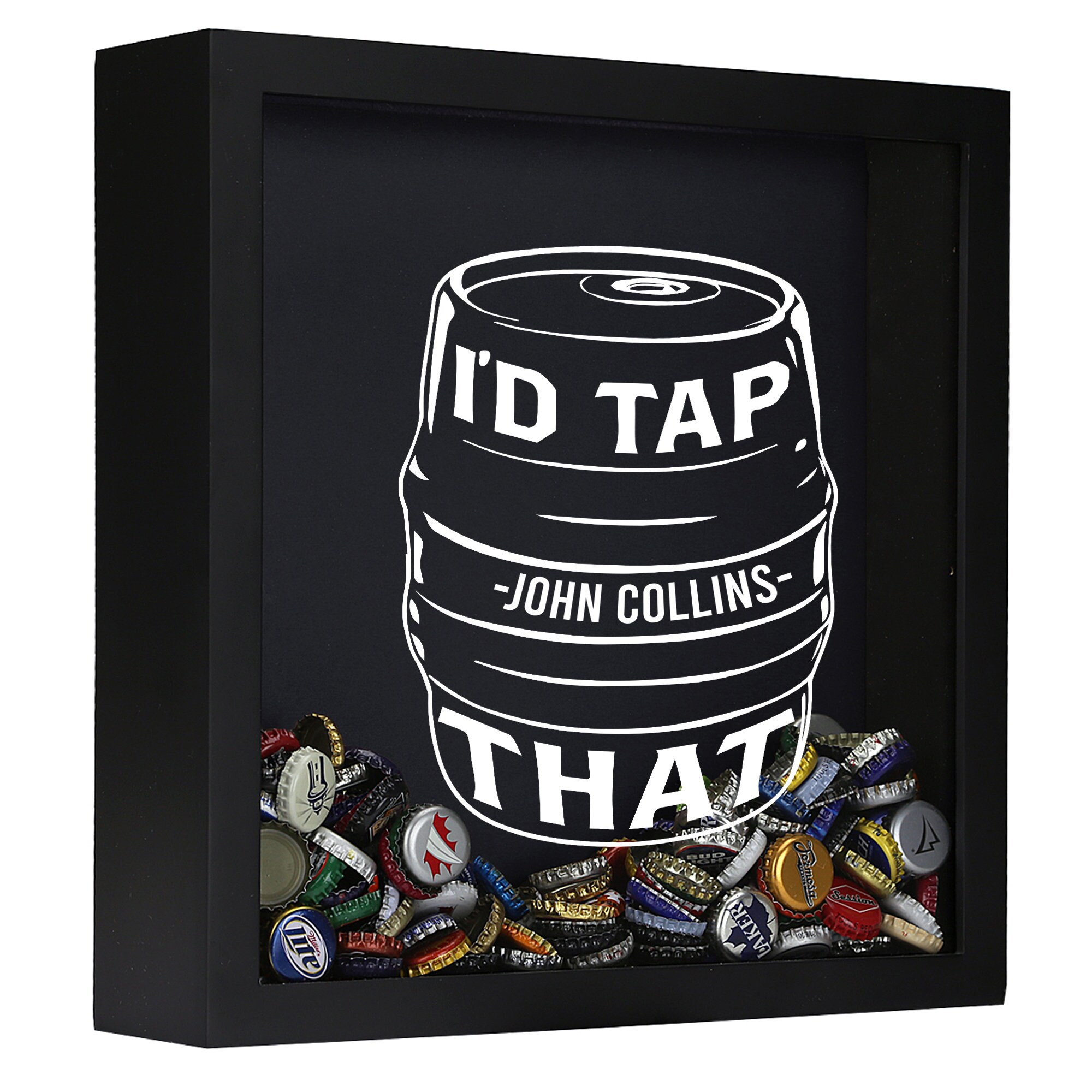 Personalized Beer Cap Shadow Box, Tap That Beer Cap Shadow Box - Beer ...