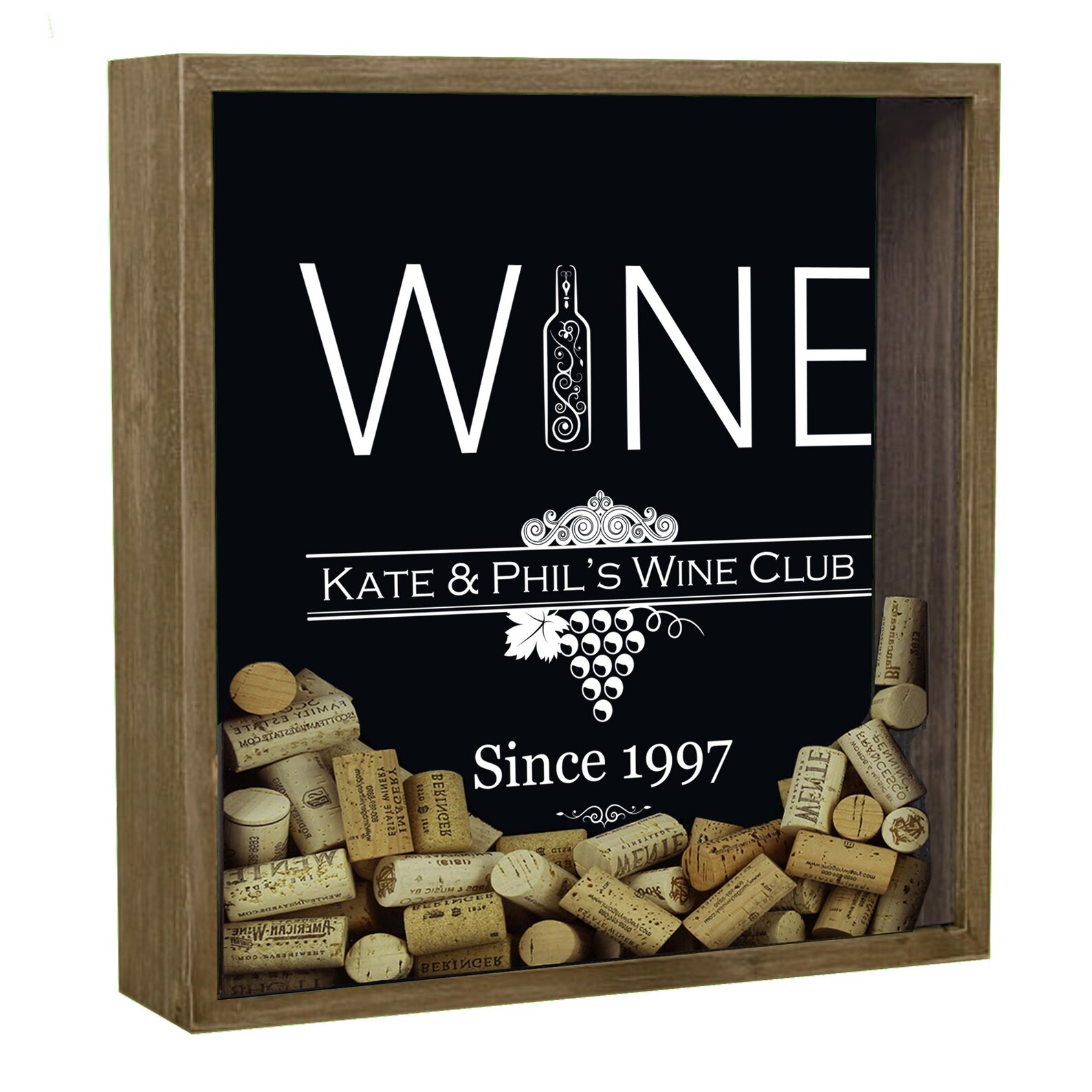 Personalized Wine Cork Shadow Box Wine Cork Box Wine Cork | Etsy
