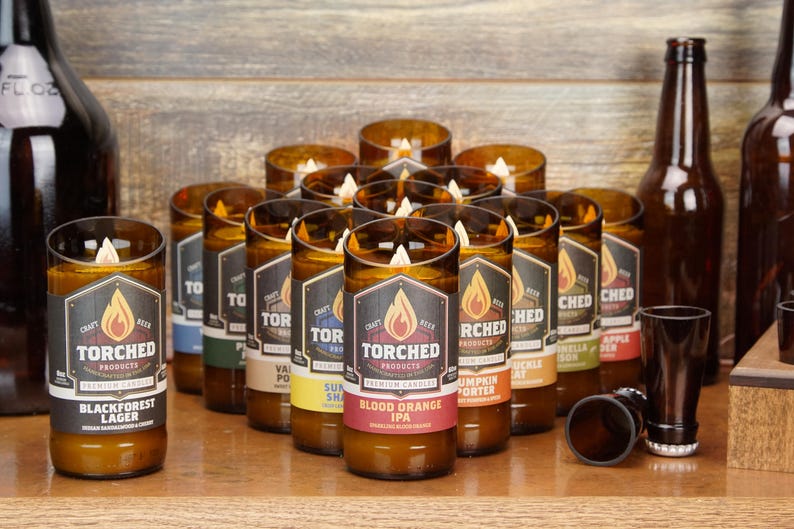 Beer Candle Handmade Beer Bottle Candle Soy 8oz Beer Candle - Etsy