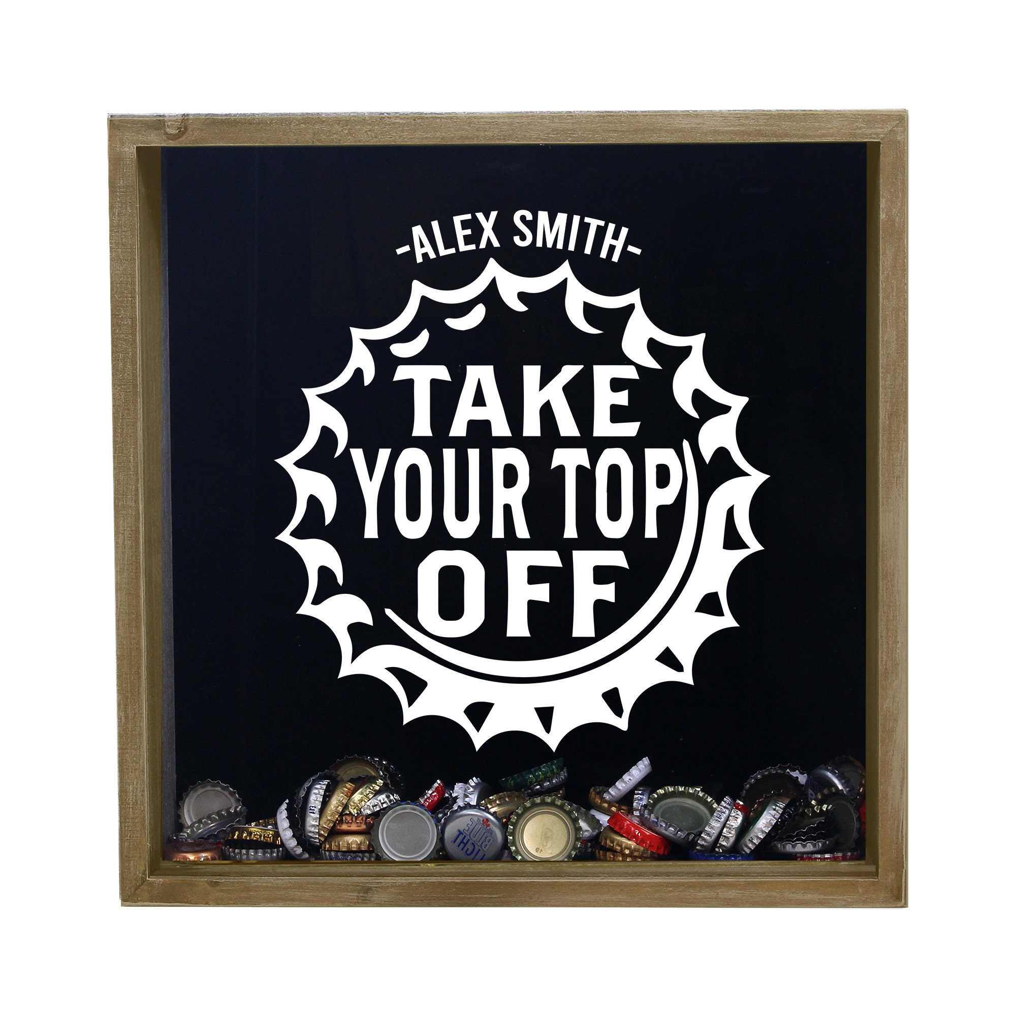 Personalized Beer Cap Shadow Box Tops Off Beer Cap Shadow Box | Etsy