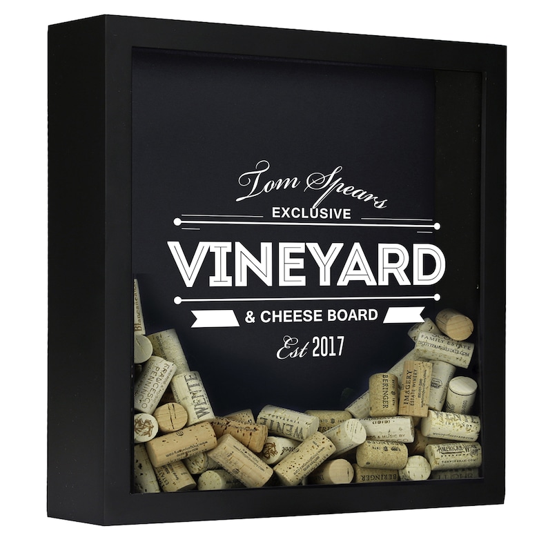 Personalized Wine Cork Shadow Box Wine Cork Box Wine Cork - Etsy