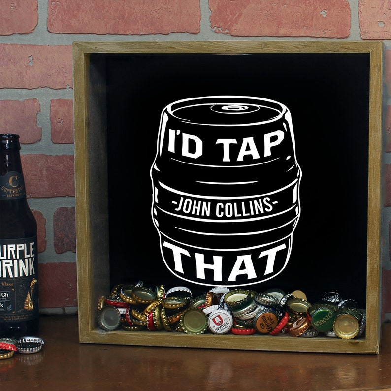 Personalized Beer Cap Shadow Box, Tap That Beer Cap Shadow Box - Beer ...