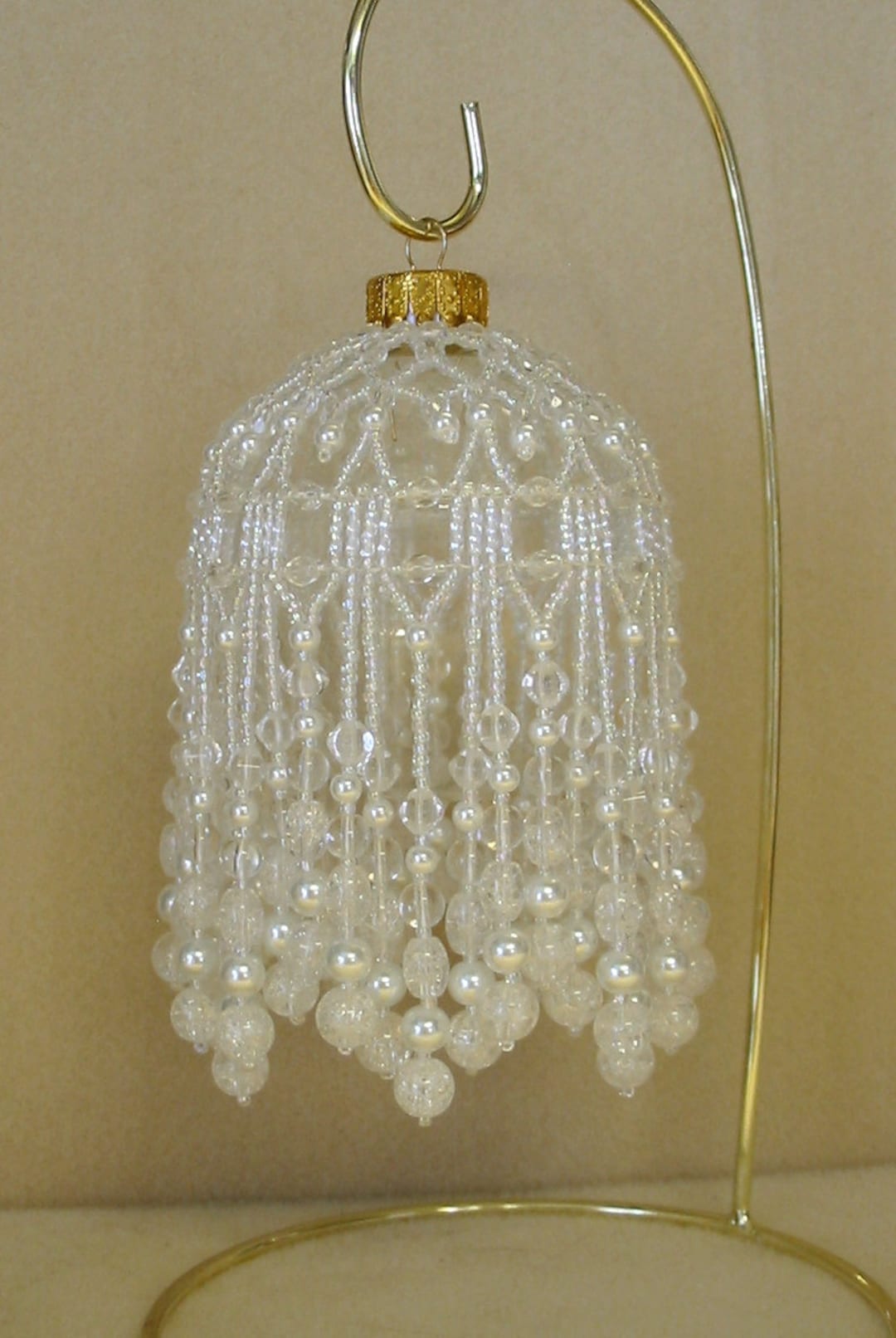 Beaded Fancy Fringed Ornament Cover - Beading Instructions - Snow Pearl ...