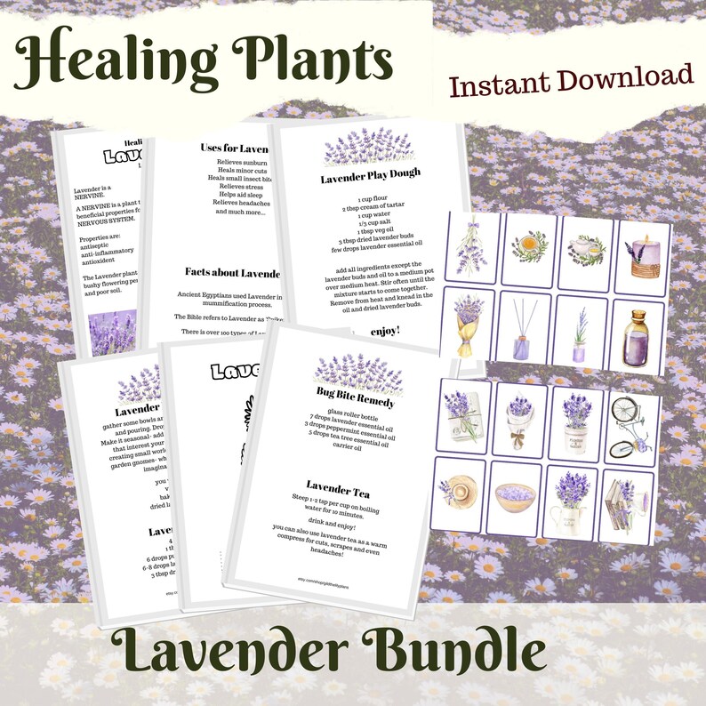 Lavender Learning Bundle for Homeschooling, Healing Plants Printable Series - Etsy