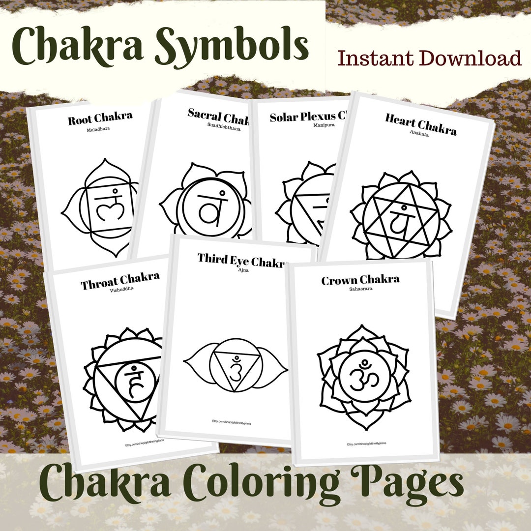 Chakra Symbols Coloring Pages, Mindfulness Preschool Activities - Etsy UK