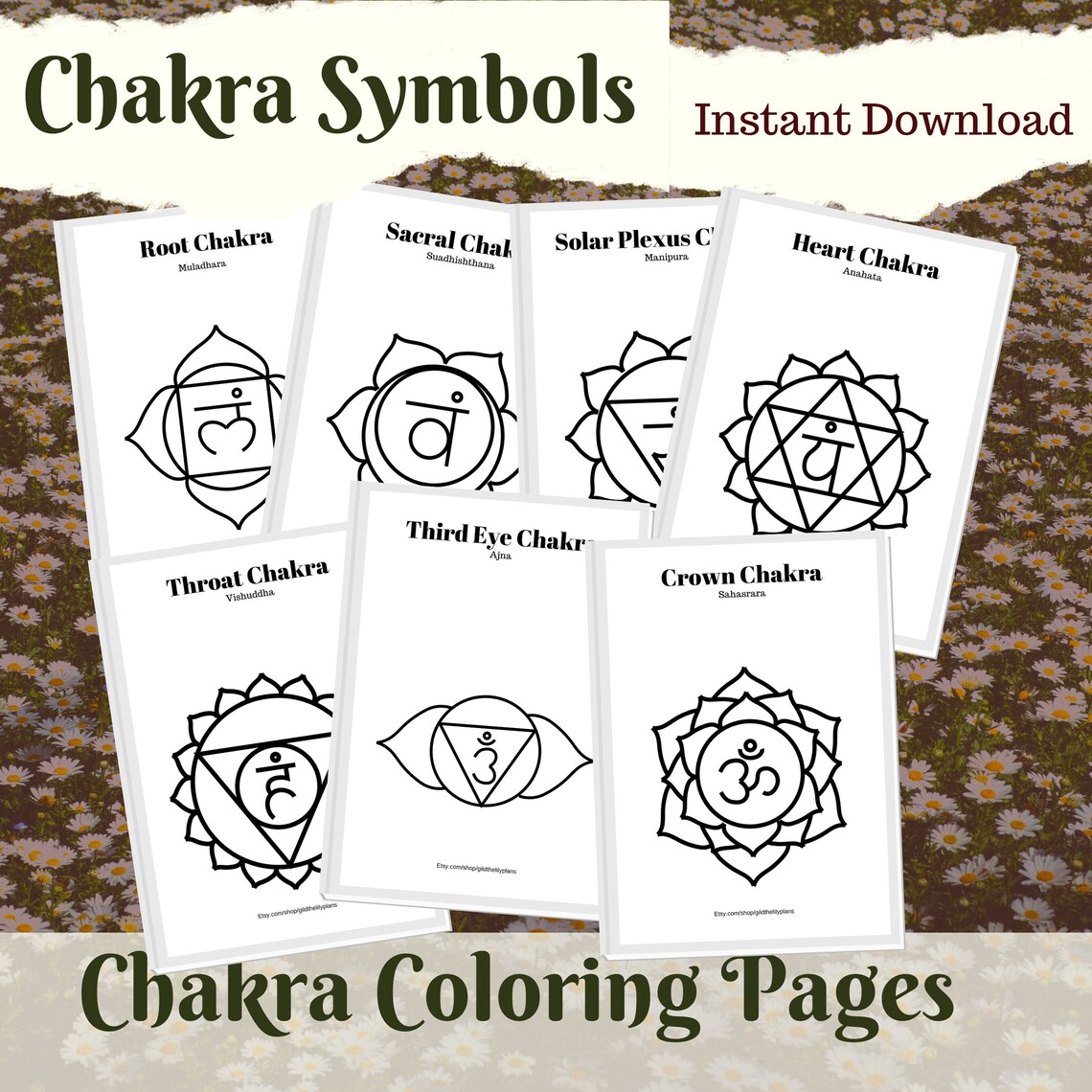 Chakra Symbols Coloring Pages, Mindfulness Preschool Activities - Etsy