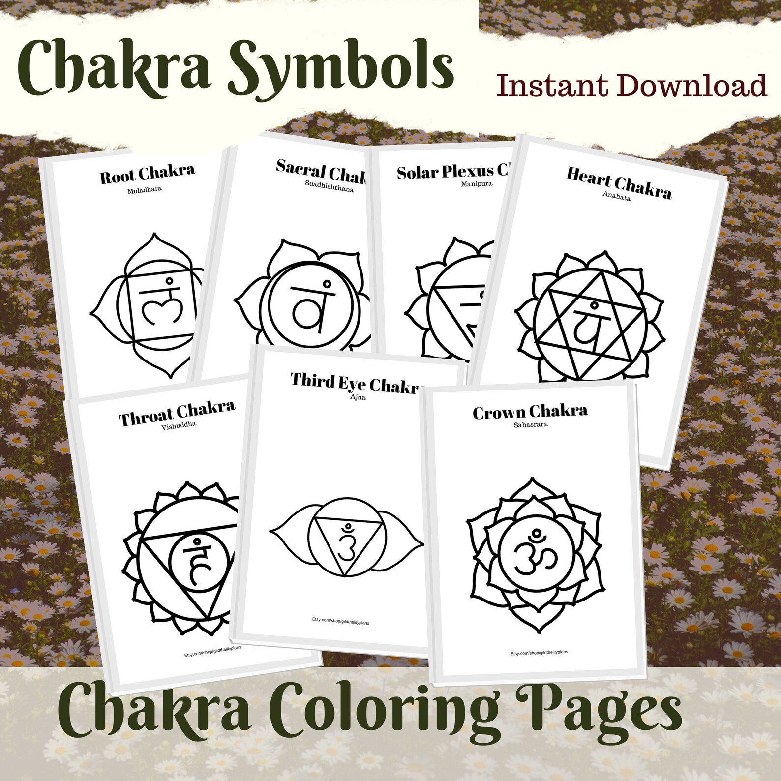 Chakra Symbols Coloring Pages, Mindfulness Preschool Activities - Etsy UK