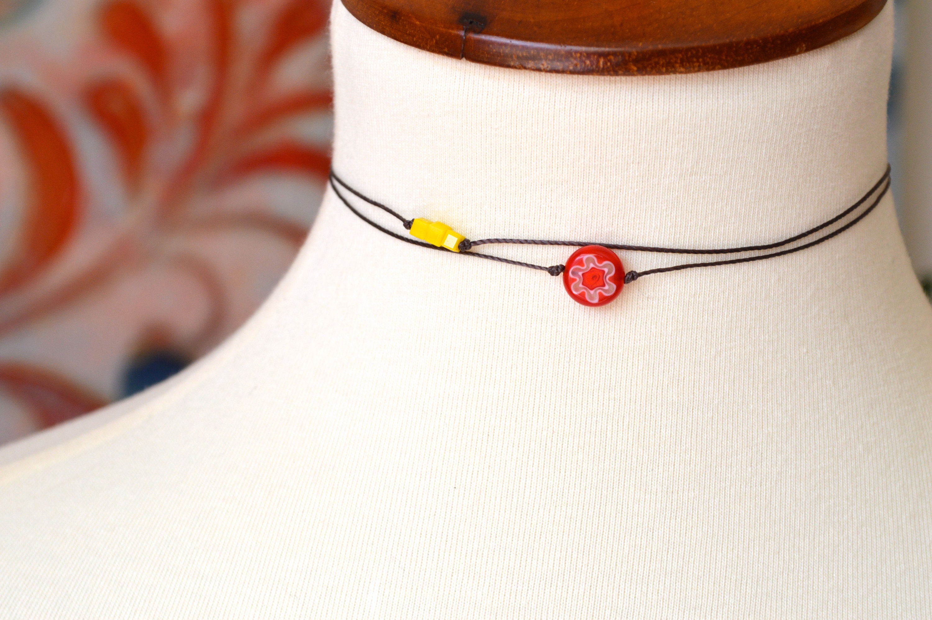 Double Layered Chokermodern Chokerstring Chokercord - Etsy