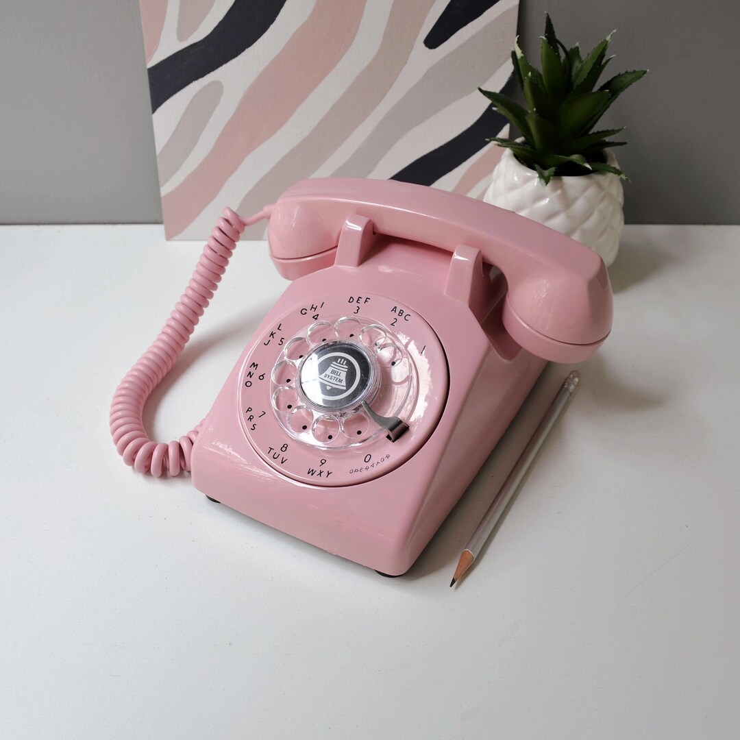 Pink Rotary Dial Vintage Phone Restored and Working - Etsy