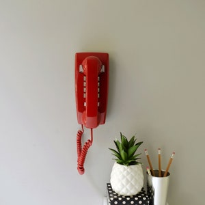Retro Touch Tone Wall Phone in Red, Restored and Working - Etsy