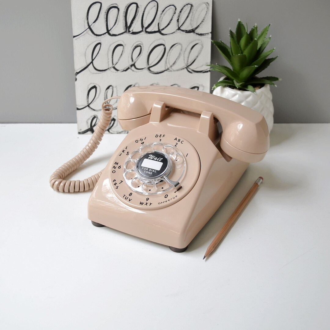 Buff Beige Rotary Dial Desk Phone, Restored and Working - Etsy