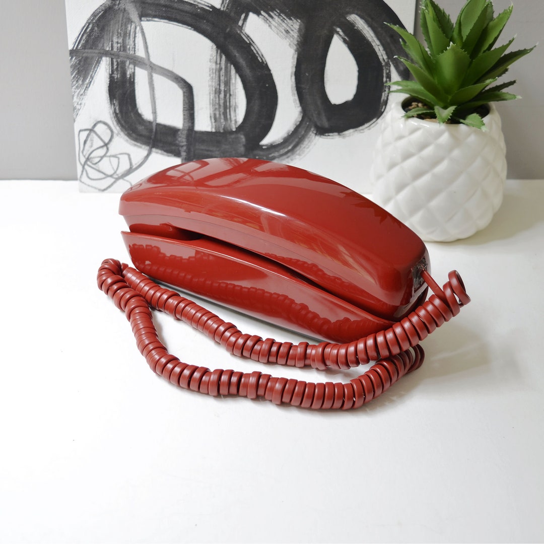 Red Trimline Rotary Dial Phone, Restored and Working - Etsy