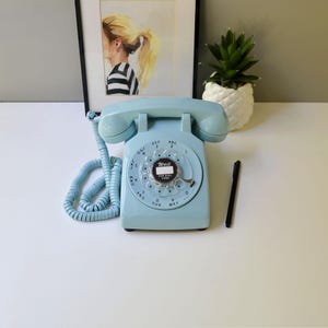 Blue Vintage Rotary Dial Telephone, Restored and Working - Etsy