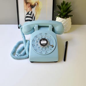Blue Vintage Rotary Dial Telephone, Restored and Working - Etsy