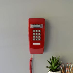 Retro Touch Tone Wall Phone in Red, Restored and Working - Etsy