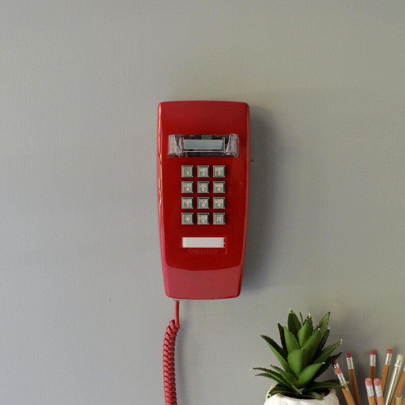 Retro Touch Tone Wall Phone in Red, Restored and Working - Etsy