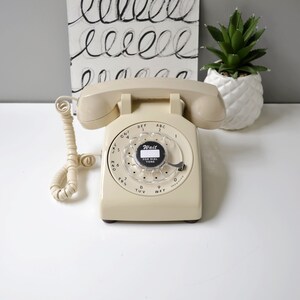 Beige Rotary Dial Desk Phone, Restored and Working - Etsy