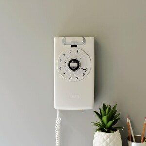 White Rotary Dial Wall Phone, Restored and Working - Etsy