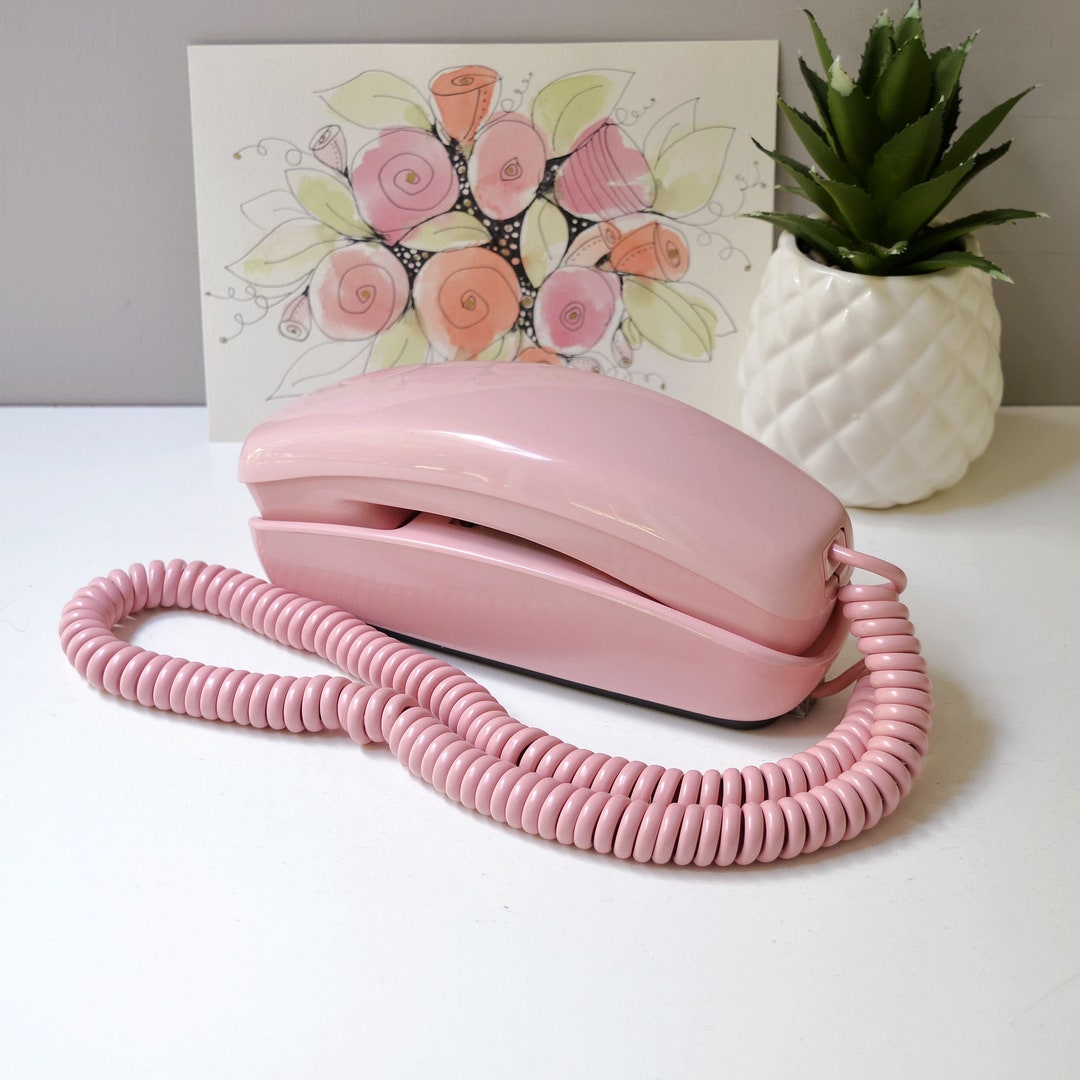Pink Trimline Rotary Dial Phone Restored and Working - Etsy