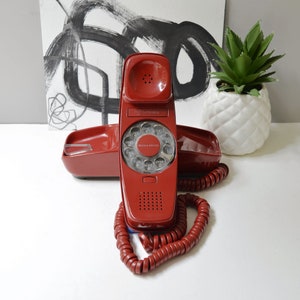 Red Trimline Rotary Dial Phone Restored and Working - Etsy
