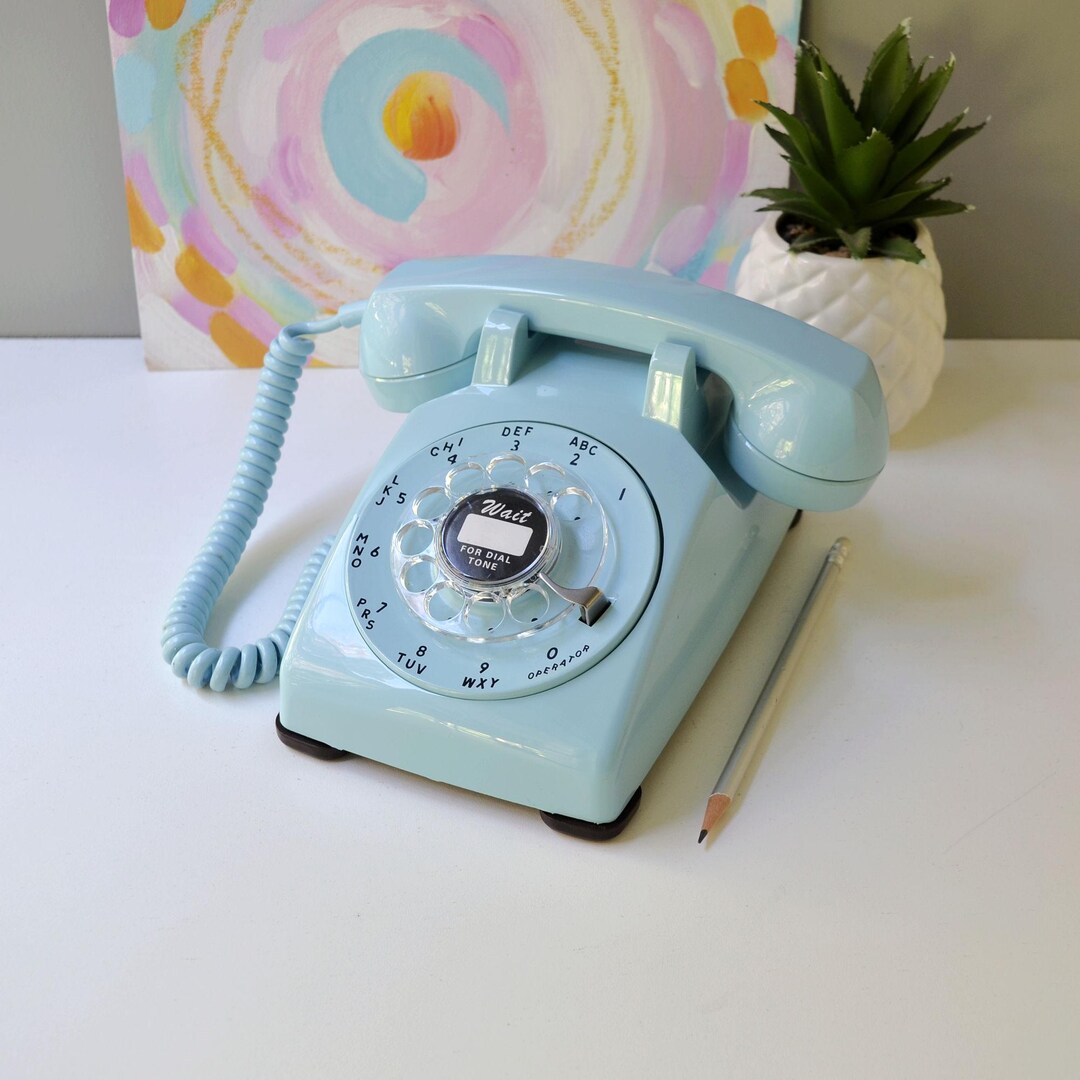 Blue Vintage Rotary Dial Telephone, Restored and Working - Etsy
