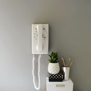 White Rotary Dial Wall Phone, Restored and Working - Etsy