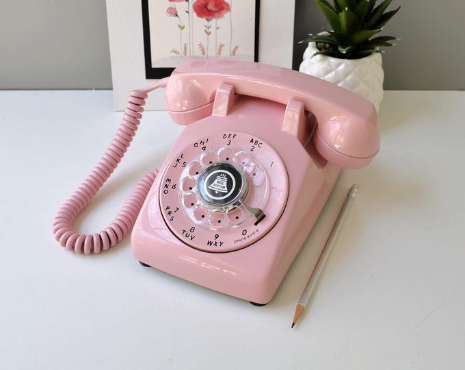 Pink Rotary Dial Vintage Phone Restored and Working - Etsy