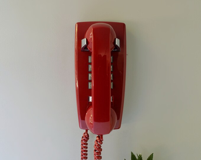 Retro Touch Tone Wall Phone in Red, Restored and Working - Etsy