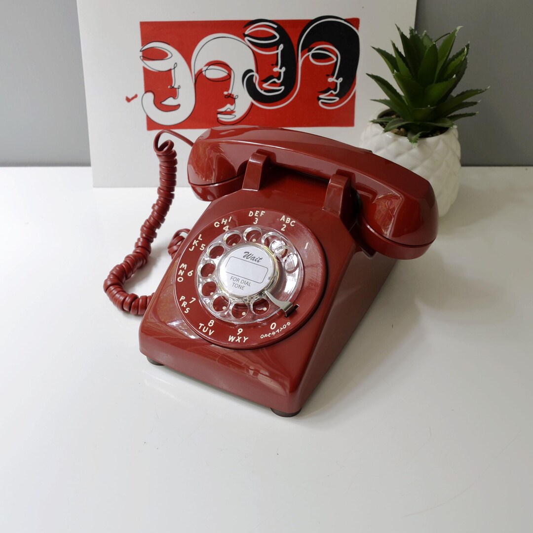Red Rotary Dial Desktop Telephone Restored and Working - Etsy