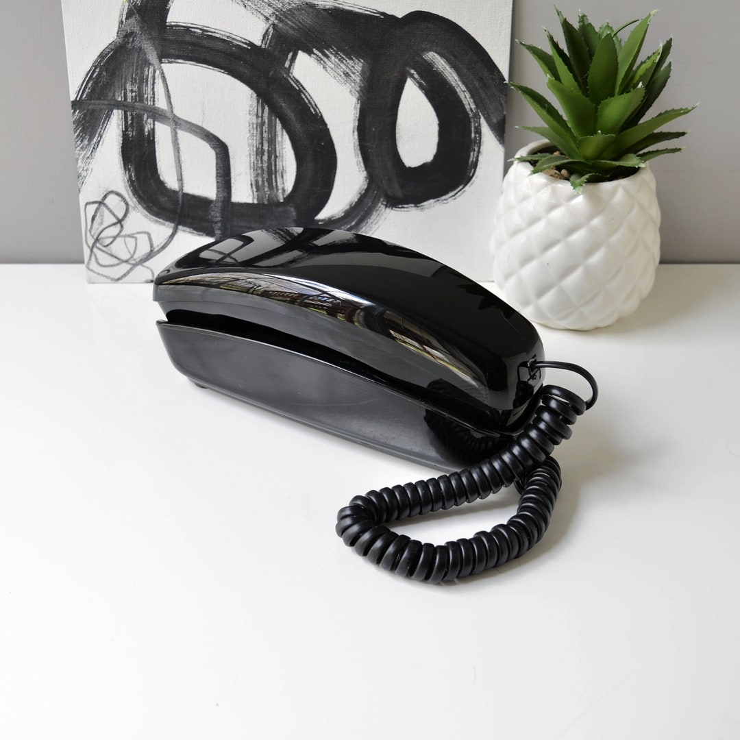 Black Trimline Rotary Dial Phone, Restored and Working - Etsy