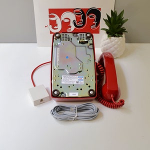 Red Push Button Desk Phone, Restored and Working Touch Tone Telephone ...
